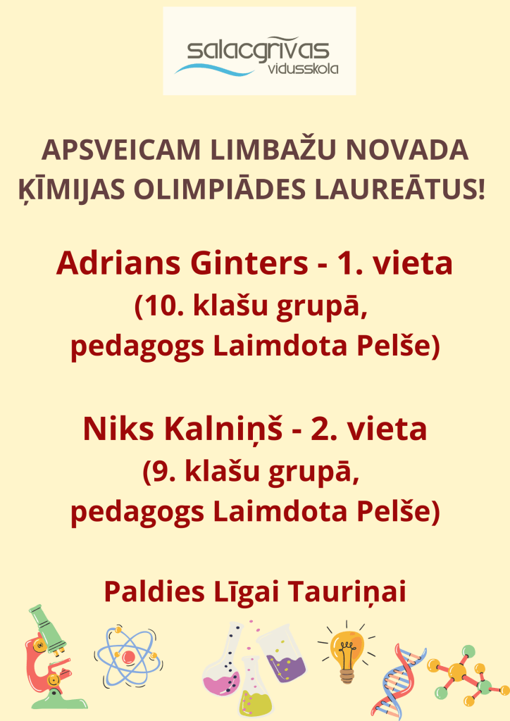 APSVEICAM Limbažu novada 9.-12. klašu ķīmijas olimpiādes laureātus ...